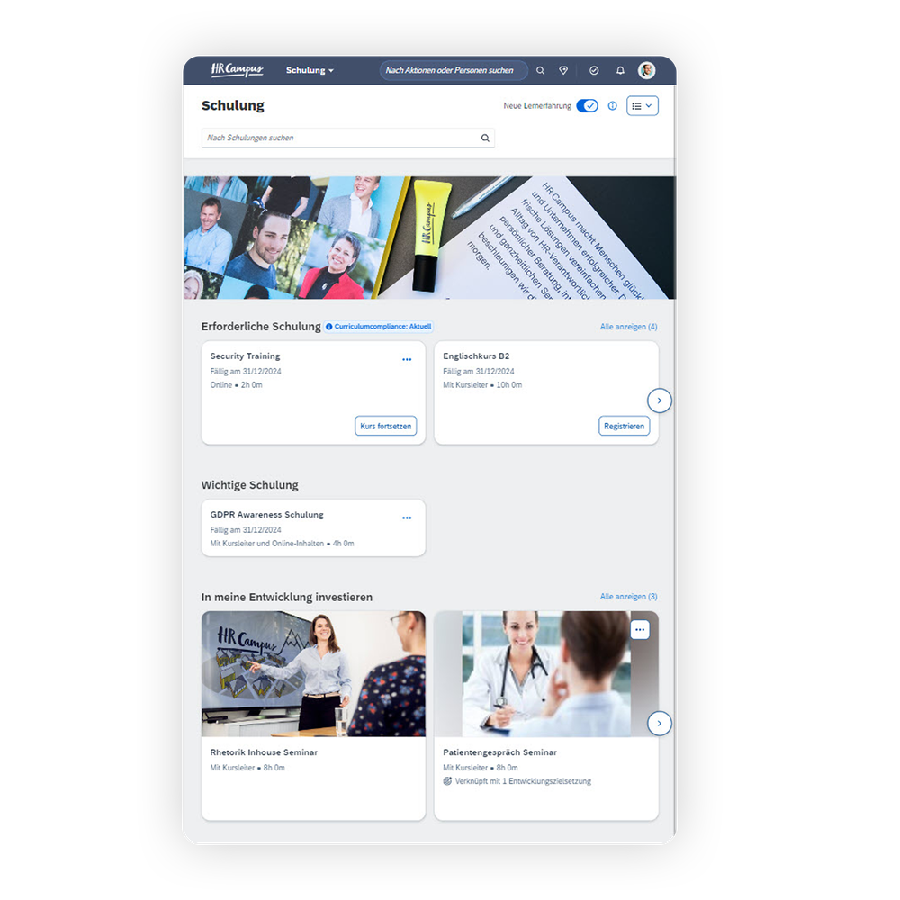 SAP SuccessFactors Learning – Schulungsmanagement Software